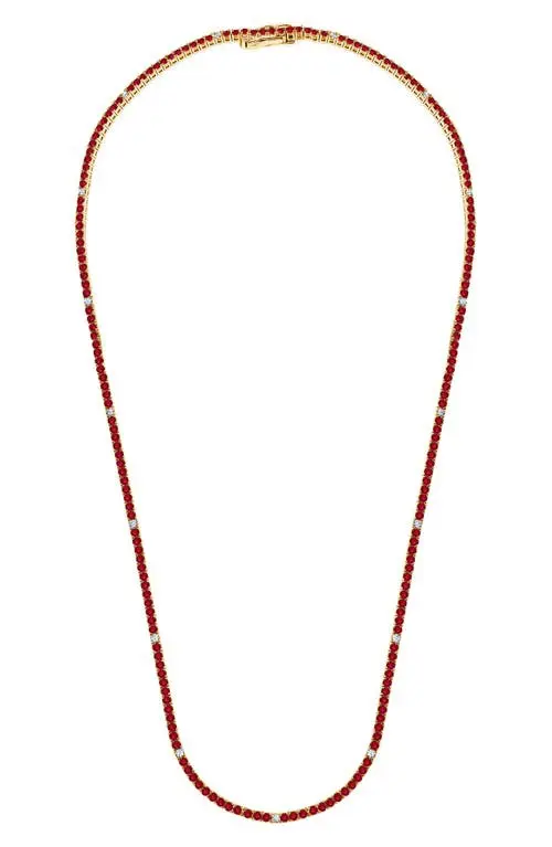 CRISLU Cubic Zirconia Tennis Necklace - Ruby