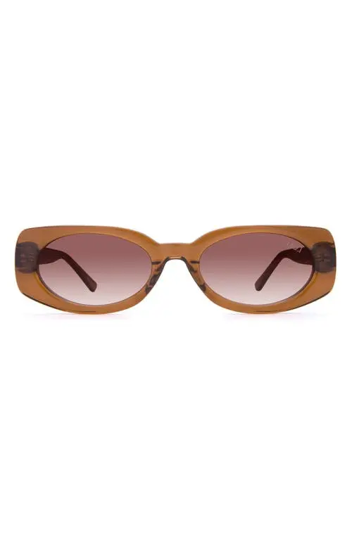 Dezi Booked Rectangular Sunglasses - Amber/honey Faded
