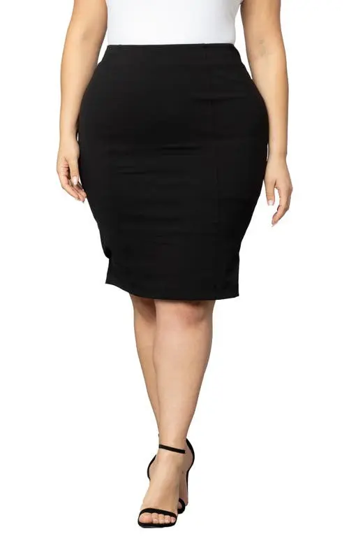KIYONNA Pencil Skirt - Black Noir