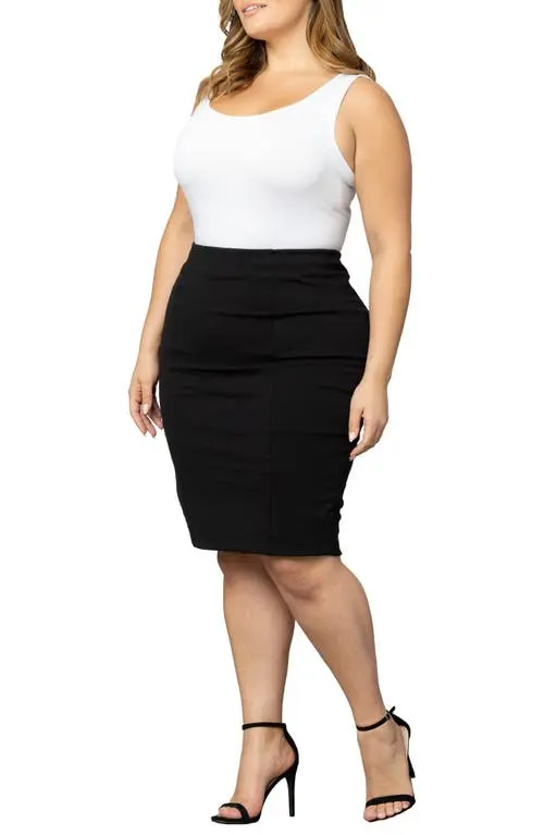 KIYONNA Pencil Skirt - Black Noir
