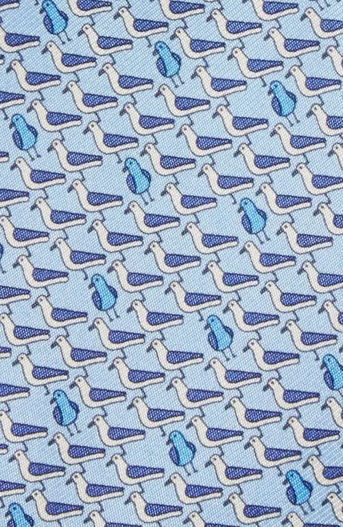 Zegna Quadri Bird Silk Tie - Blue