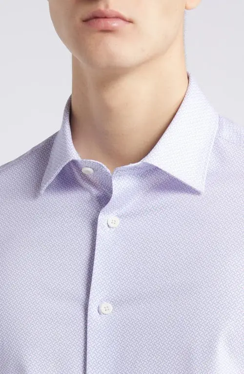 Bugatchi Miles Ooohcotton® Serpentine Print Short Sleeve Button-up Shirt