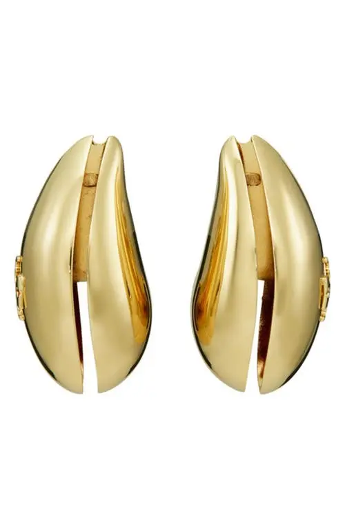 Tory Burch Wave Clip-on Earrings - Light Brass