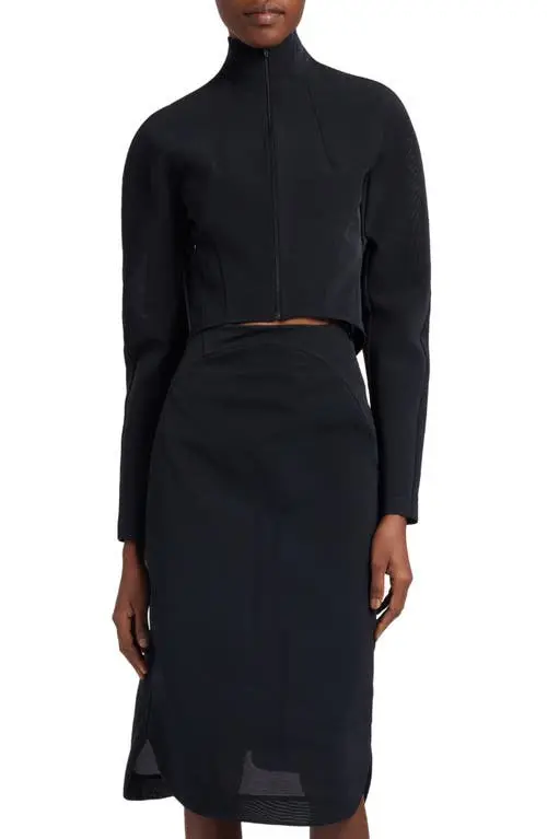 Alaïa Funnel Neck Cropped Jacket