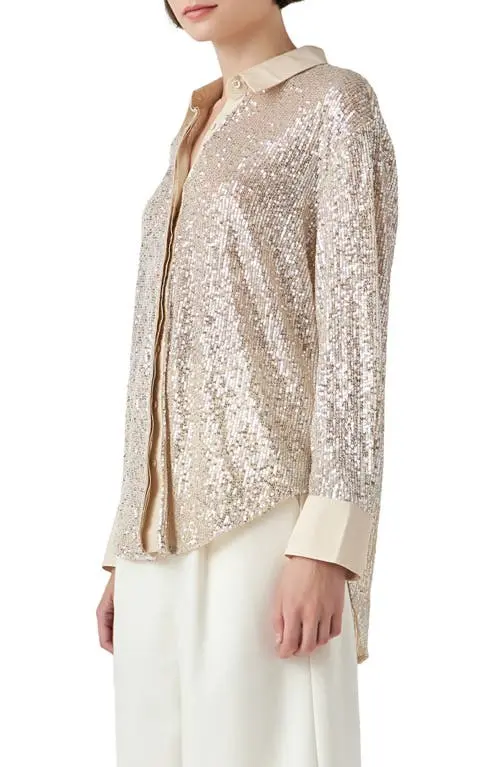GREY LAB Sequin Shirt - Ivory