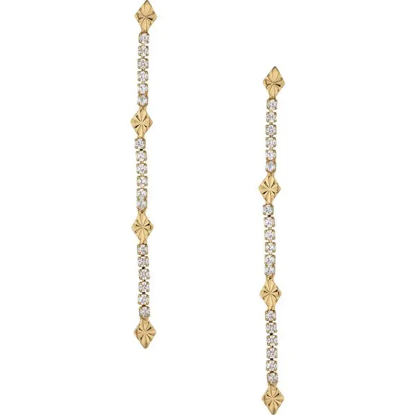 Ettika Crystal Linear Drop Earrings - Gold