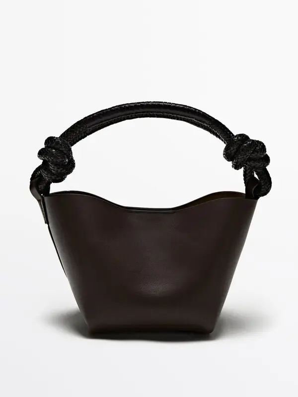 Massimo Dutti Mini Nappa Crossbody Bag - Brown | Editorialist