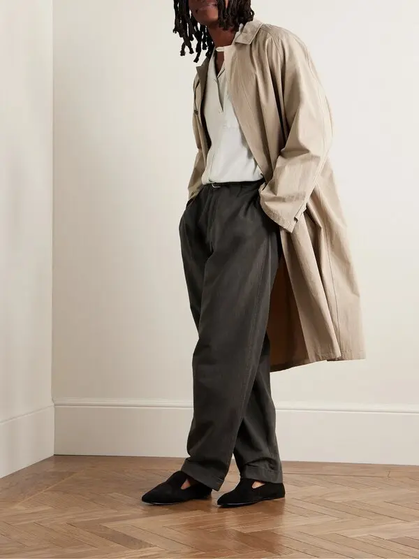 The Row Keenan Pleated Virgin Wool Suit Trousers - Gray | Editorialist