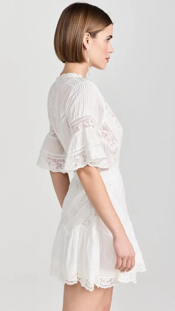 Loveshackfancy Calamina Voile Mini Dress In Bright White - 40% Off |  Editorialist