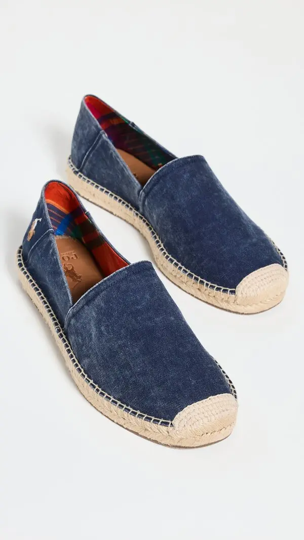 Polo Ralph Lauren Cevio Slip Washed Canvas Espadrilles In 