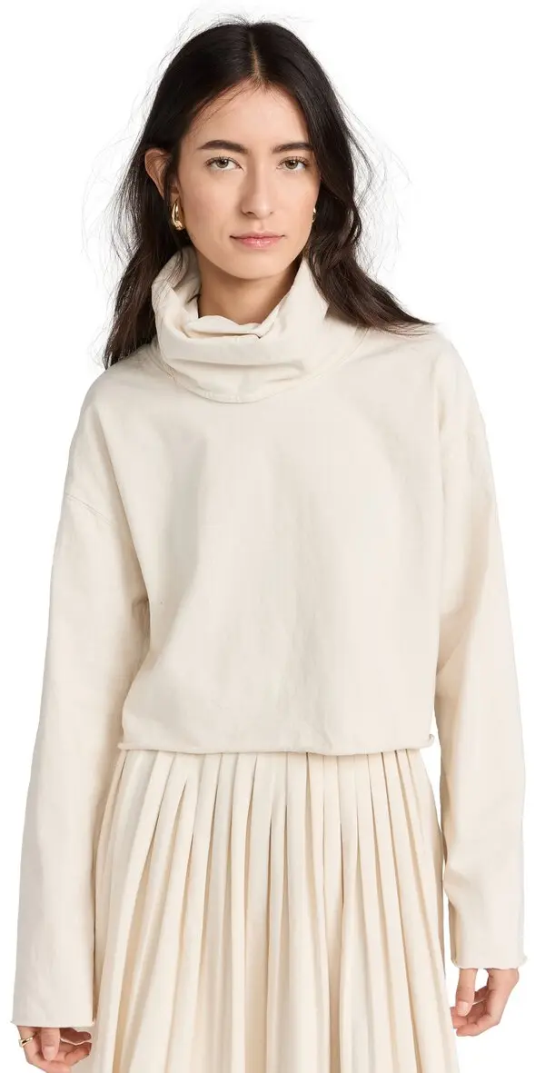 LES TIEN Coreena Cropped Cowl Neck Top