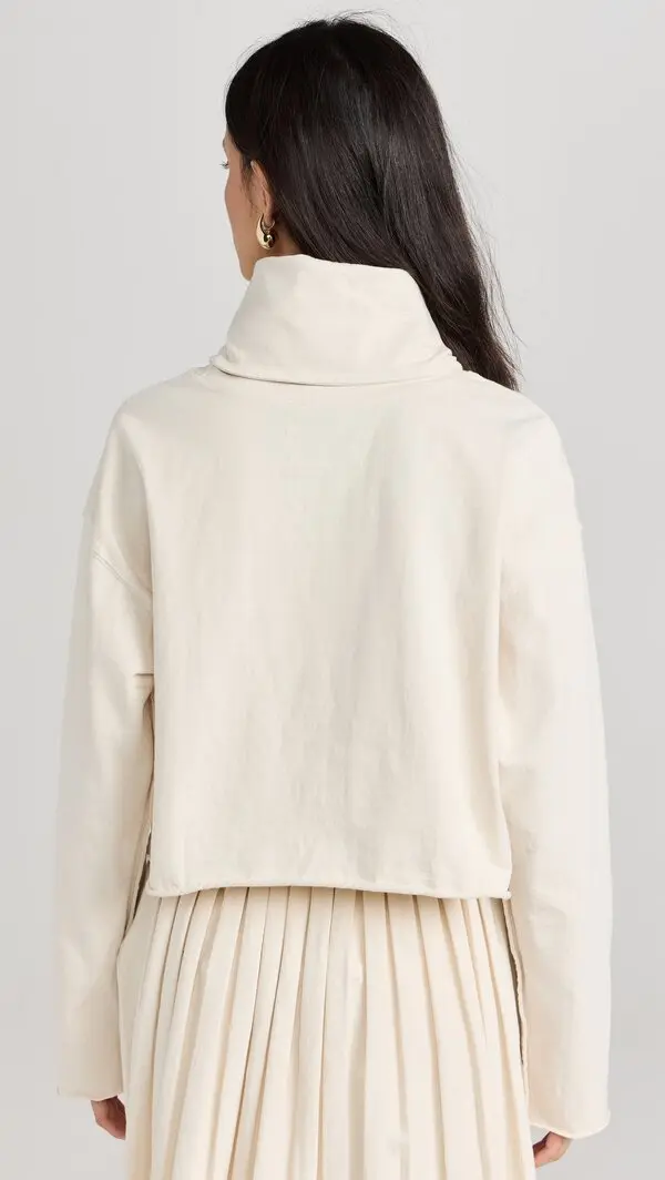 LES TIEN Coreena Cropped Cowl Neck Top
