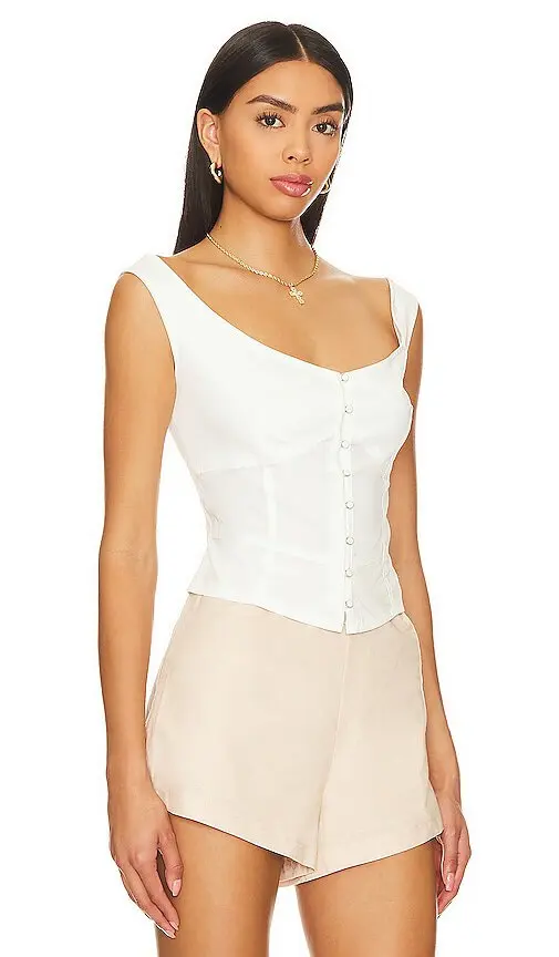 Free People Sally Solid Corset Top - Bright White
