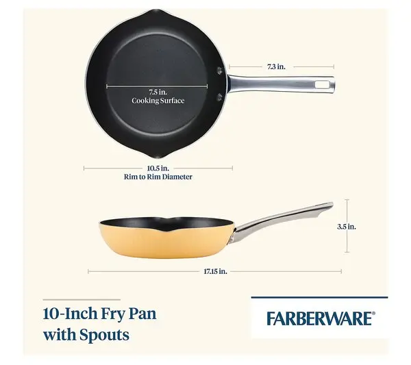 FARBERWARE Style Nonstick Cookware Frying Pan, 0-inch