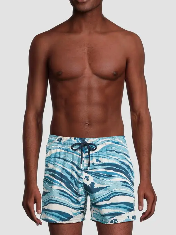 Vilebrequin X Maison Kitsuné Wave Stripe Swim Shorts