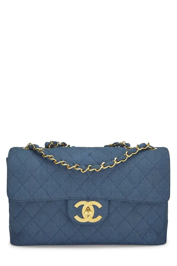 Chanel Linen Half Flap - Blue
