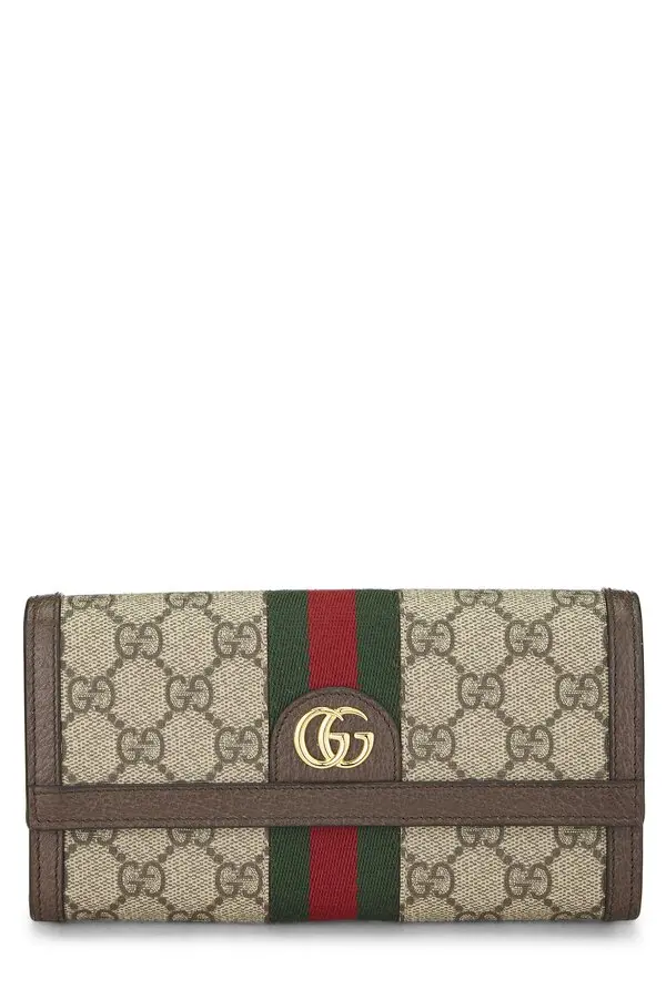 Gucci Original Gg Supreme Canvas Ophidia Continental Wallet - Brown