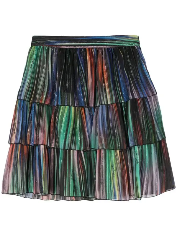 Just Cavalli Ruffled Striped Skirt