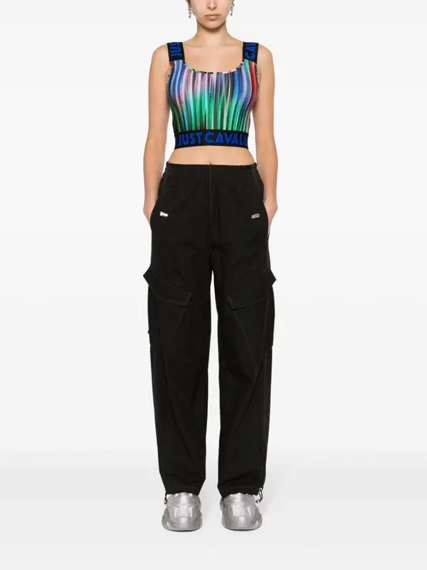 Just Cavalli Ikat-print Crop Top