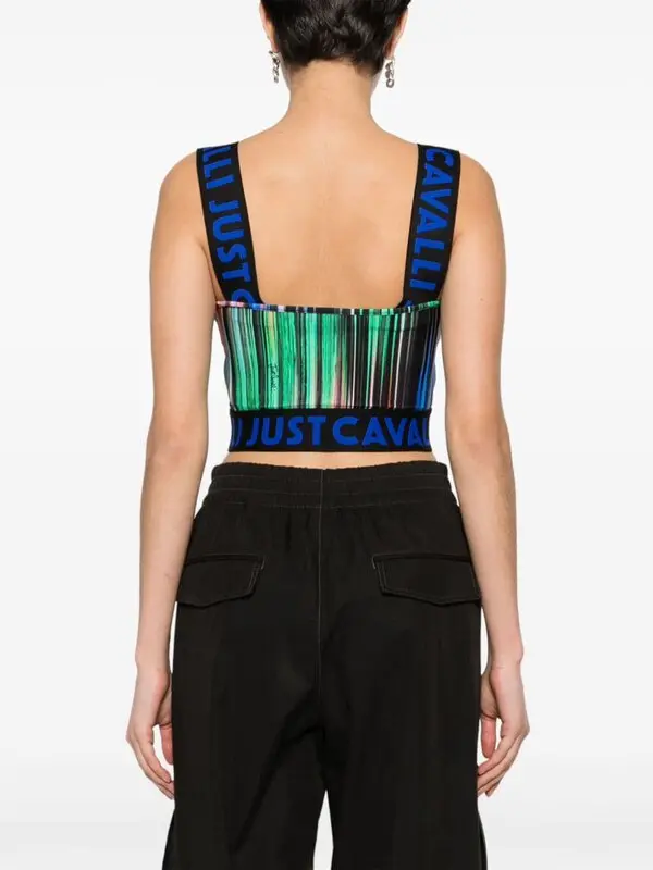 Just Cavalli Ikat-print Crop Top