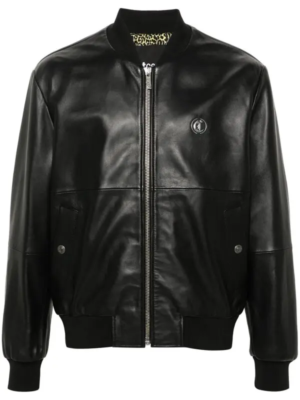 Just Cavalli Leather Bomber Jacket