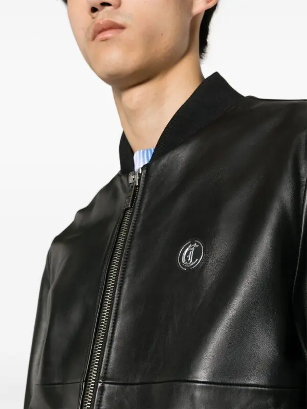 Just Cavalli Leather Bomber Jacket
