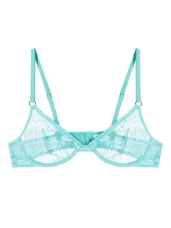 Fleur Du Mal Le Stretch Lace Demi Bra - Green