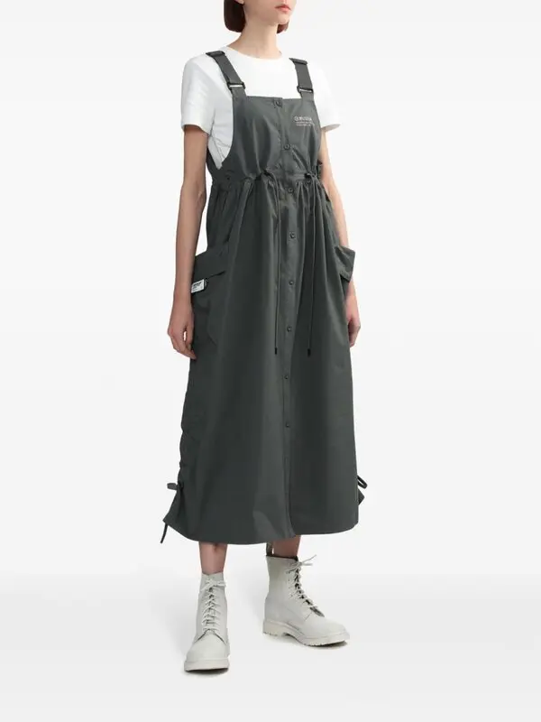 knee length dresses for ladies Women's Effortlessly Cool Sleeveless Cargo Pocket Midi Dress in Green