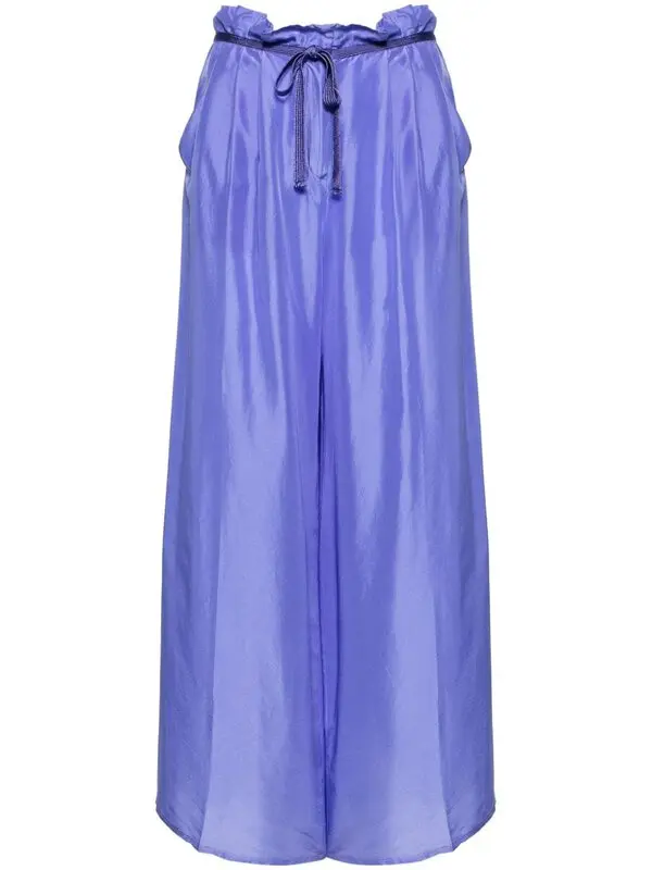 FORTE_FORTE Wide-leg Silk Trousers - Purple