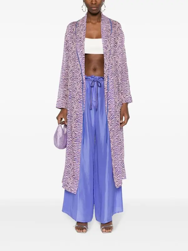 FORTE_FORTE Wide-leg Silk Trousers - Purple