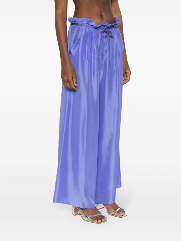 FORTE_FORTE Wide-leg Silk Trousers - Purple