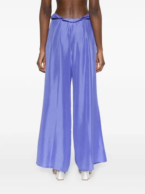FORTE_FORTE Wide-leg Silk Trousers - Purple