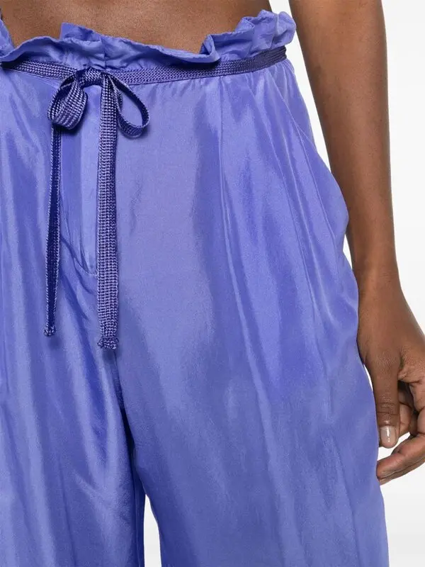 FORTE_FORTE Wide-leg Silk Trousers - Purple