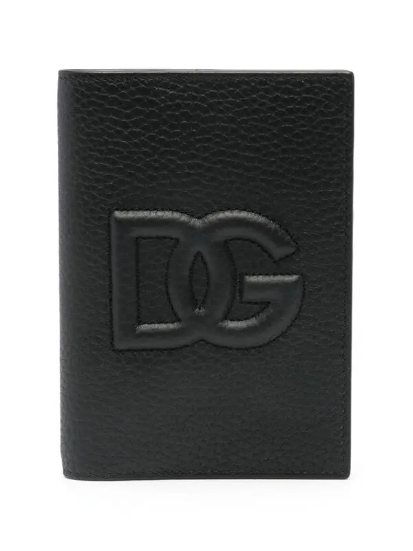 Dolce & Gabbana Embossed-logo Leather Wallet - Black