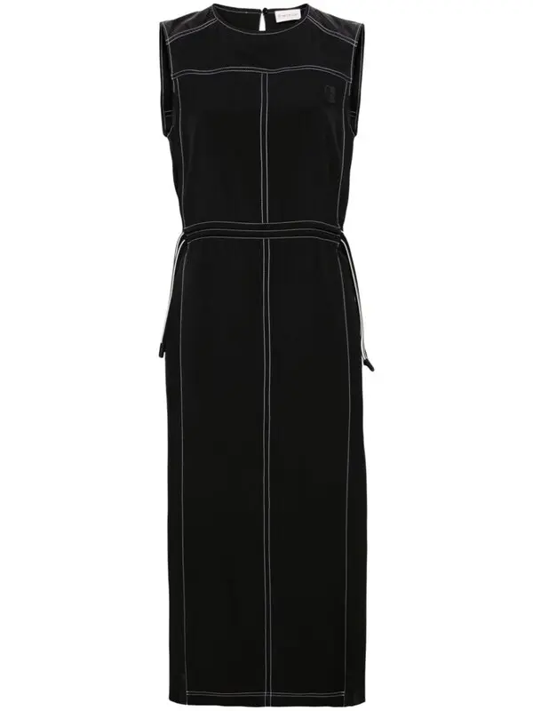 Moncler Logo-patch Pleated Midi Dress