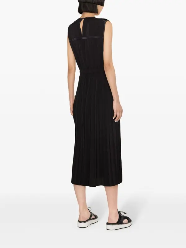 Moncler Logo-patch Pleated Midi Dress