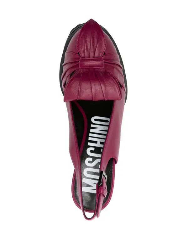 Moschino 130mm Leather Slingback Pumps