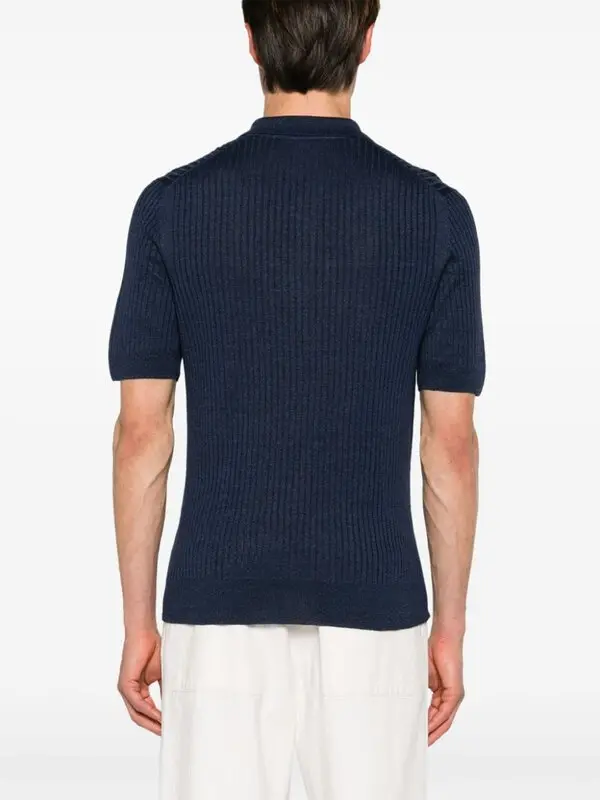 Tagliatore Ribbed-knit Polo Shirt