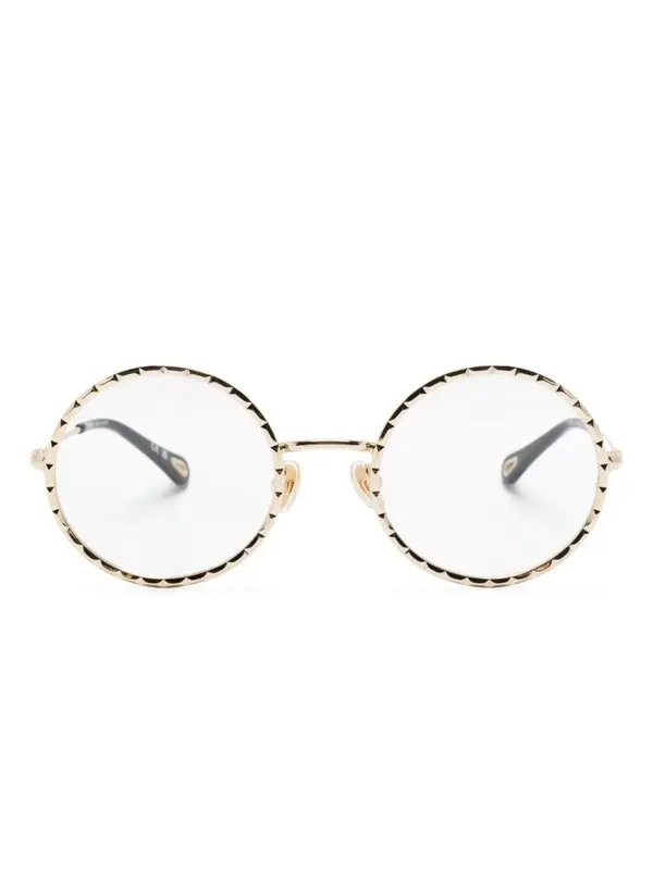 Chloé Round-frame Glasses - Gold