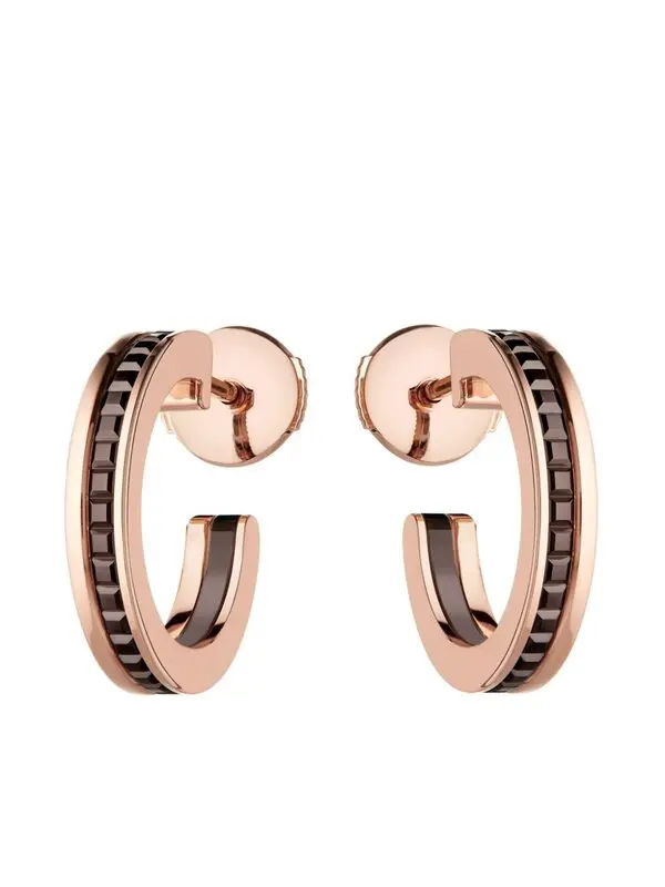 Boucheron 18kt Gold Quatre Classique Hoop Earrings - Pink