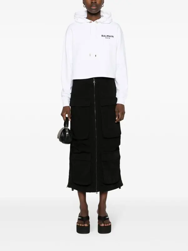 Balmain Logo-print Hoodie - Neutrals