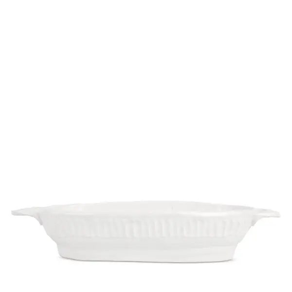 VIETRI Pietra Serena Handled Oval Bowl - White