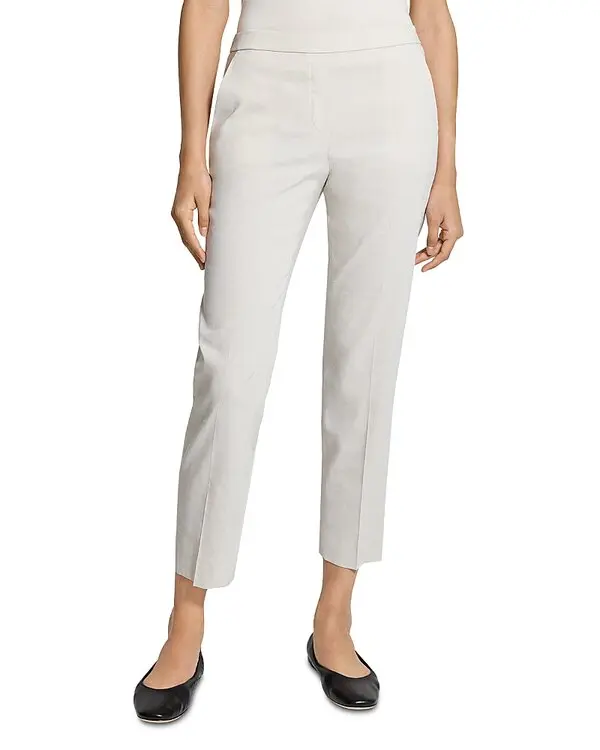 Theory Treeca 'good Linen' Pull-on Pants - White Clay