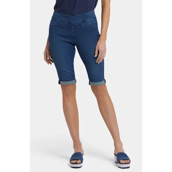 NYDJ Roll Cuff Denim Bermuda Shorts - Ibiza Blues