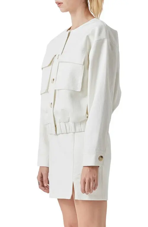 GREY LAB Pocket Collarless Jacket