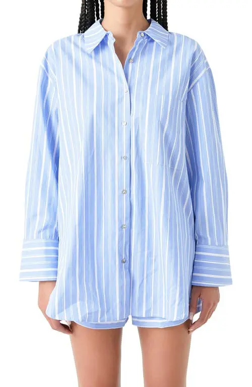 GREY LAB Oversized Striped Button-up Shirt
