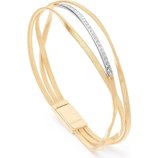 Marco Bicego Marrakech Diamond Layered Bangle - 18k Yellow Gold