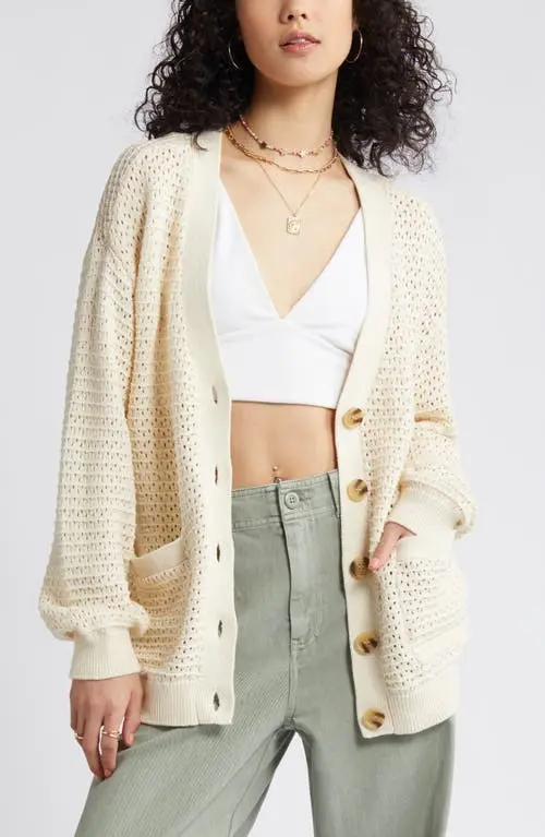 Bp. Oversized Open Stitch Cotton-blend Cardigan