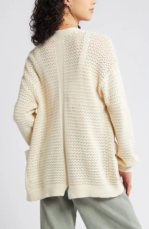 Bp. Oversized Open Stitch Cotton-blend Cardigan