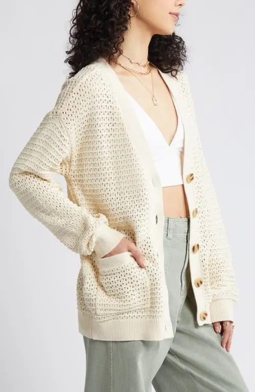 Bp. Oversized Open Stitch Cotton-blend Cardigan